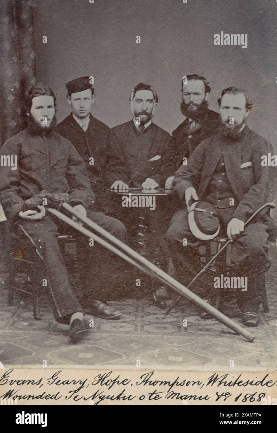 Evans, Geary, Hope, Thompson, Whiteside, wounded Te Ngutu o te Manu ...