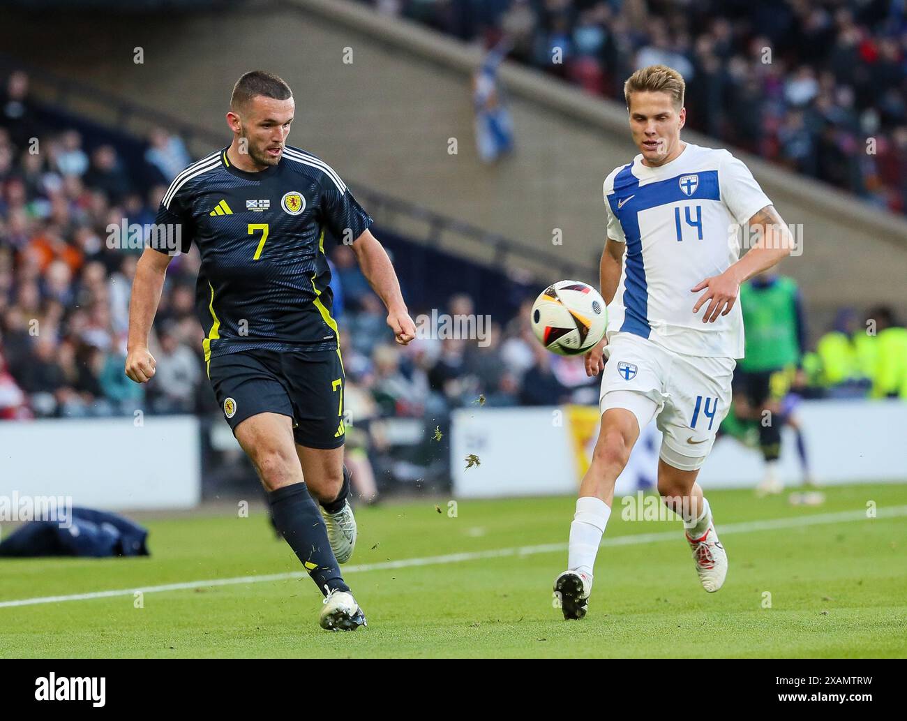 Glasgow, UK. 07th June, 2024. Scotland play Finland in a UEFA ...