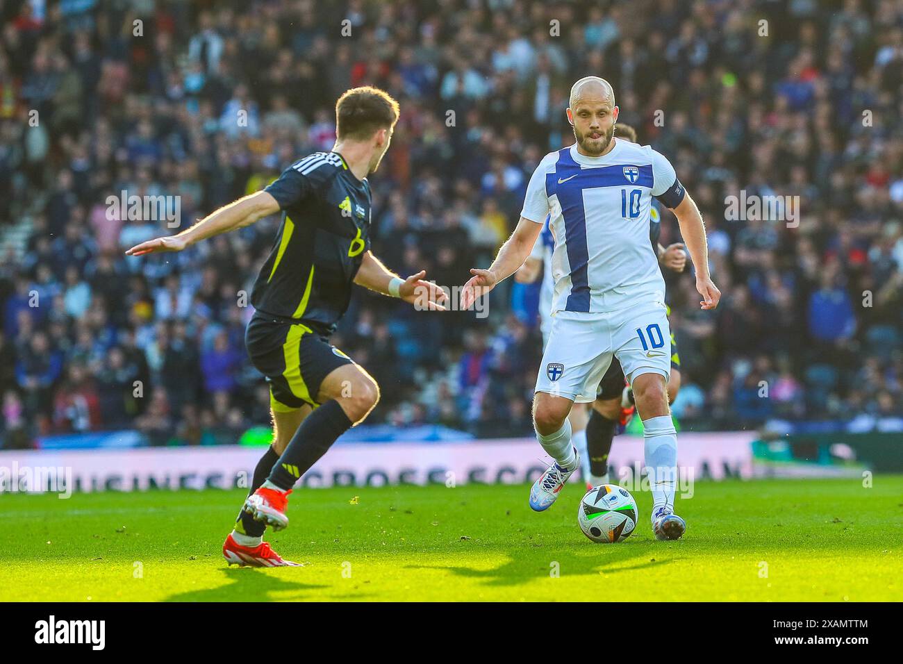 Glasgow, UK. 07th June, 2024. Scotland play Finland in a UEFA ...