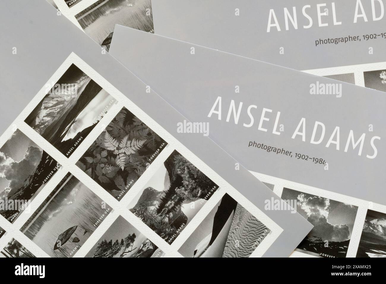 Panes of U.S. Forever Stamps featuring Ansel Adams photography; sheets ...