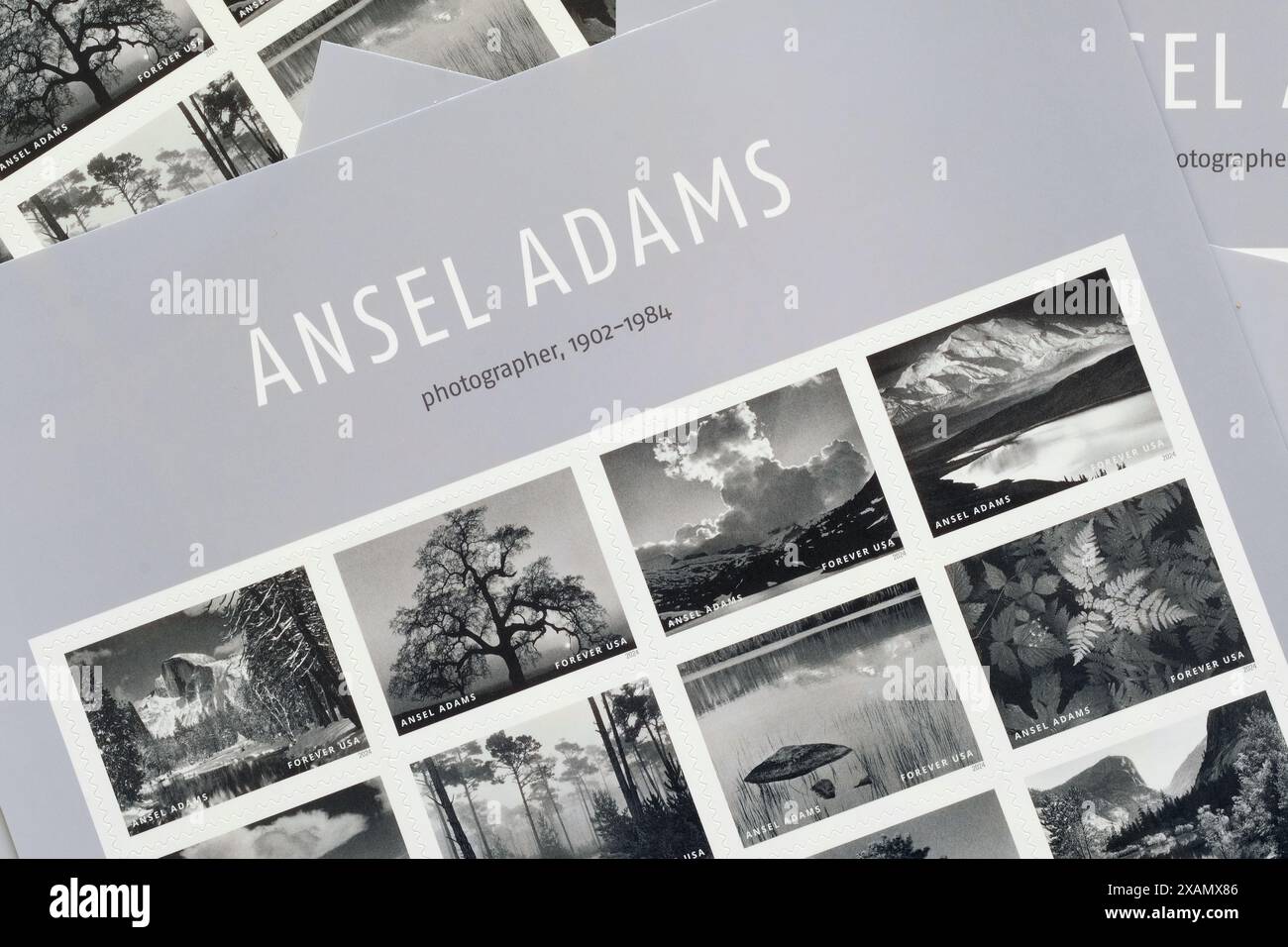 Panes of U.S. Forever Stamps featuring Ansel Adams photography; sheets ...