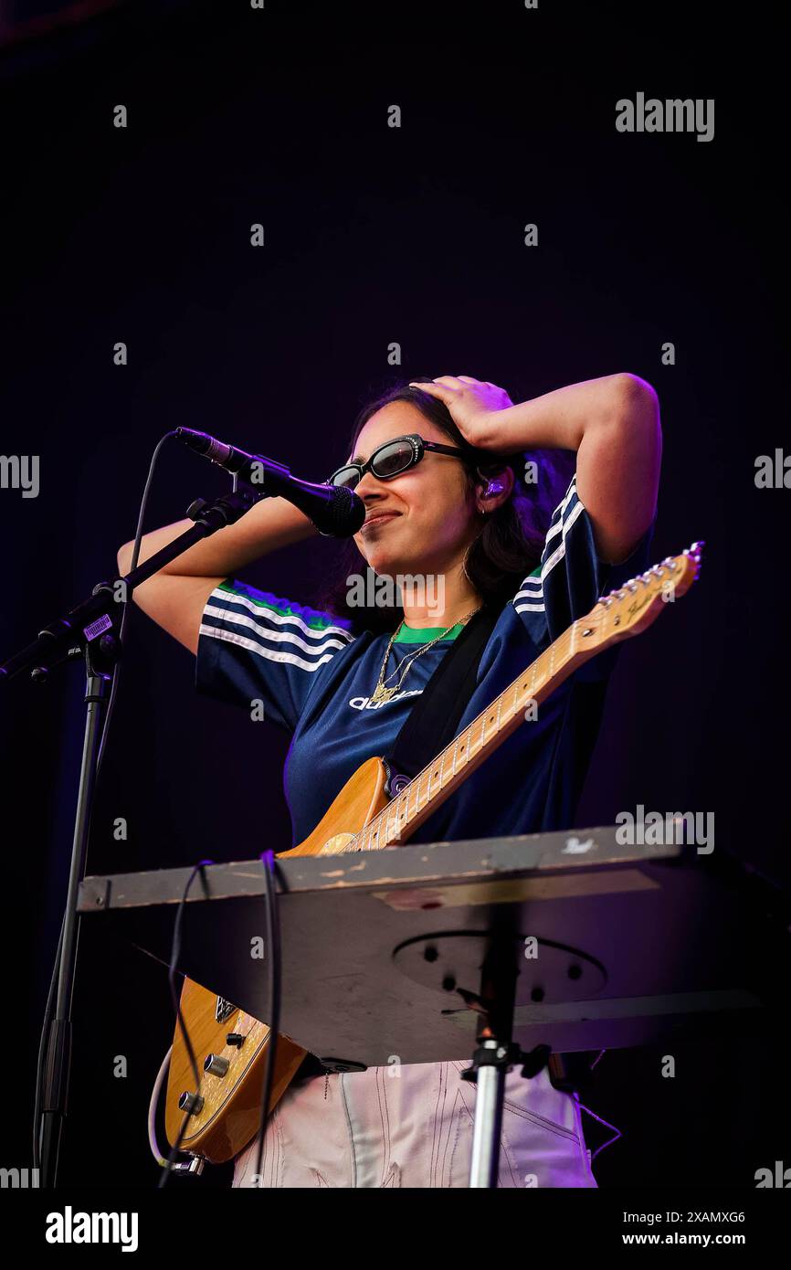 Lila Ramani of the American psychedelic rock band, Crumb, performs live ...