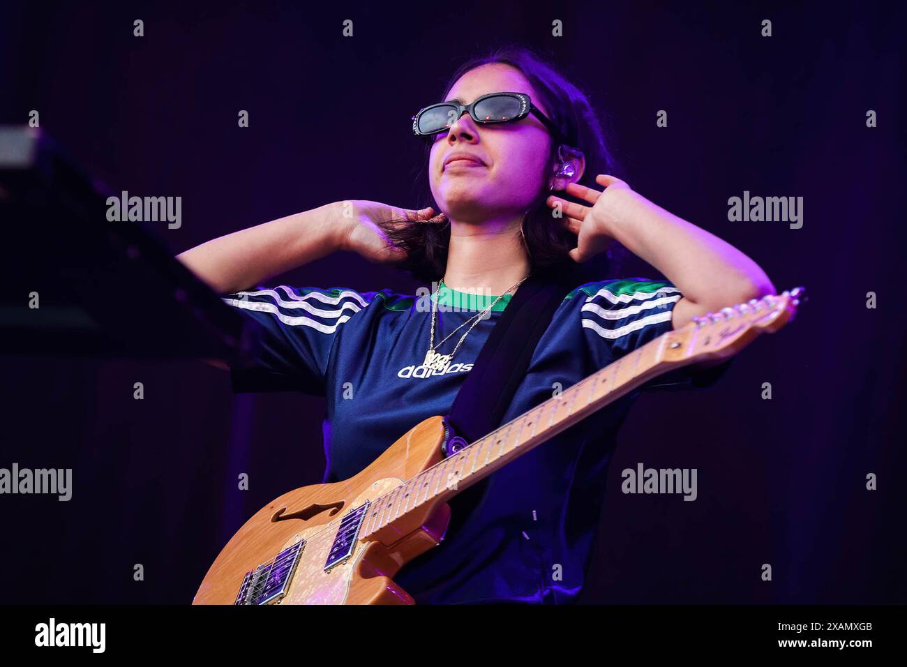 Lila Ramani of the American psychedelic rock band, Crumb, performs live ...