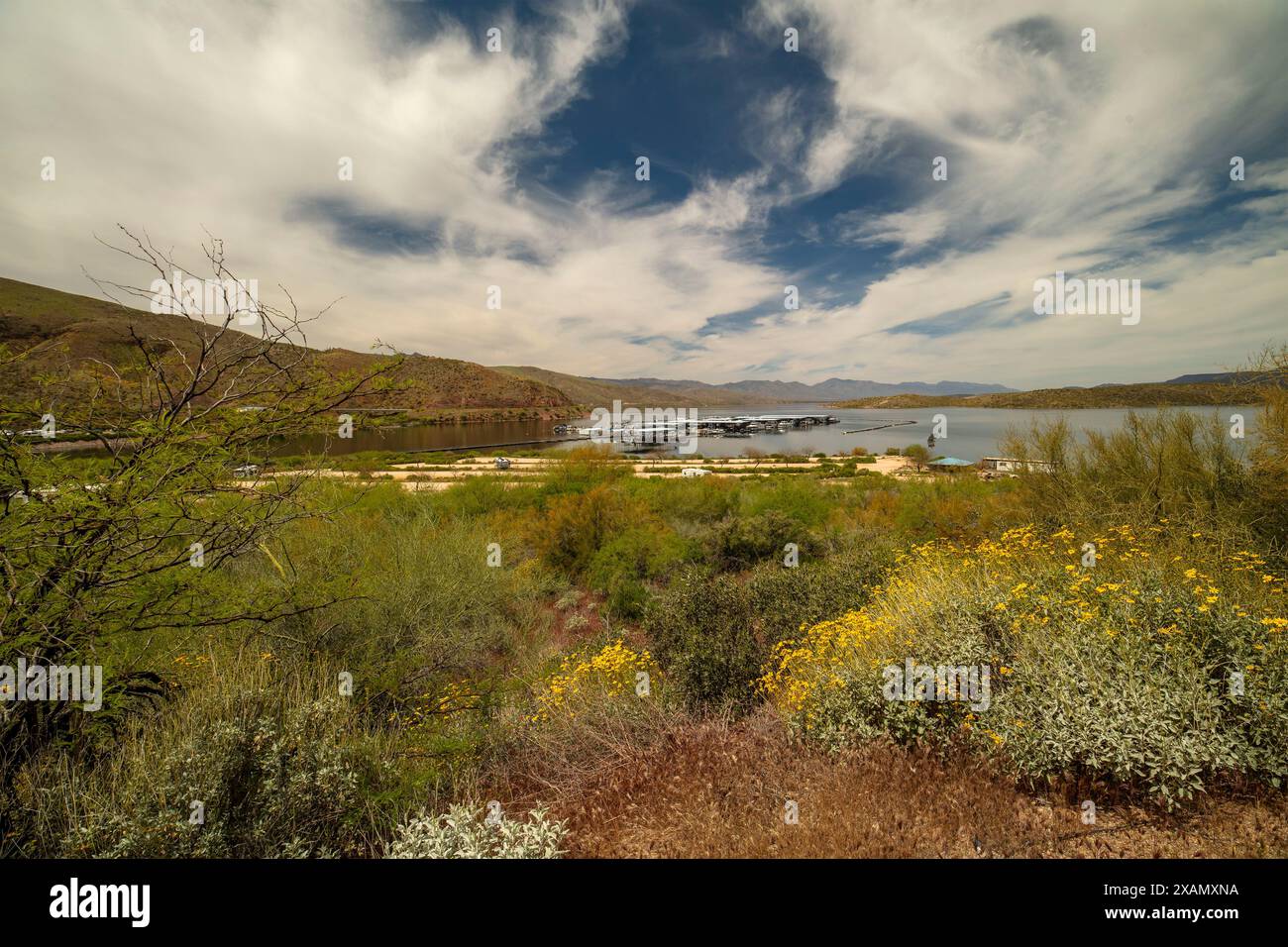 Roosevelt Lake/Marina along State Highway 77 in the Tonto National ...