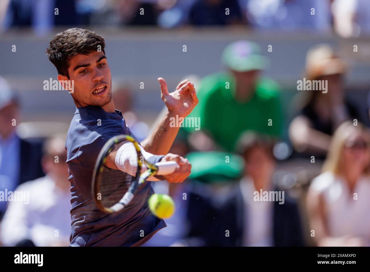 Roland Garros, 07 Jun 2024: Carlos Alcaraz (ESP) during the 2024 French Open. Alamy Live News ...