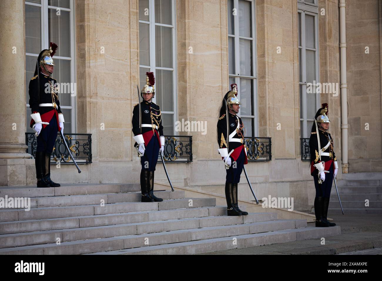 Paris, France. 07th June, 2024. Members of the French Republican Guard ...