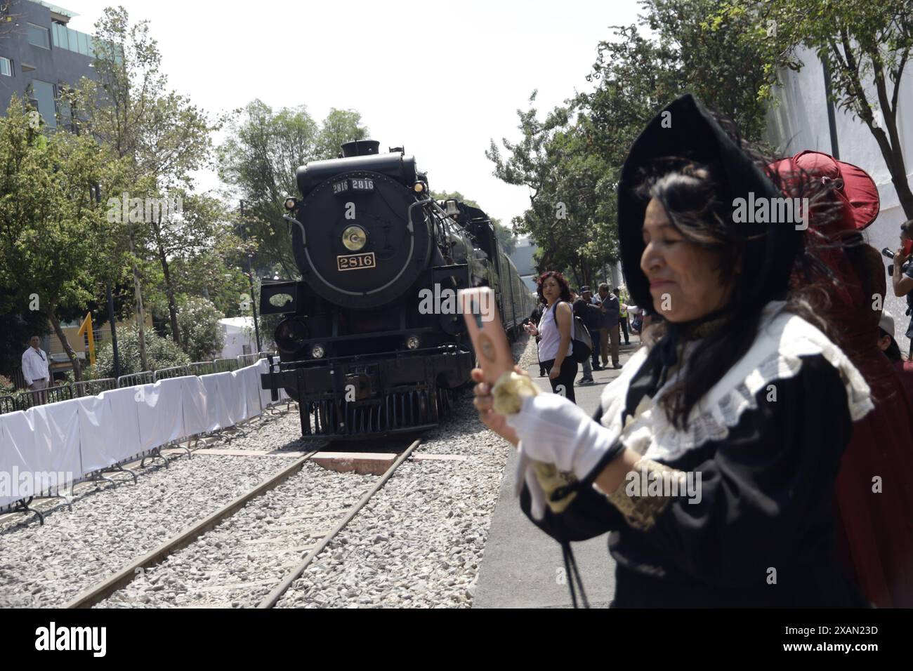 Mexico City, Mexico. 07th June, 2024. A woman wearing a dress from the ...
