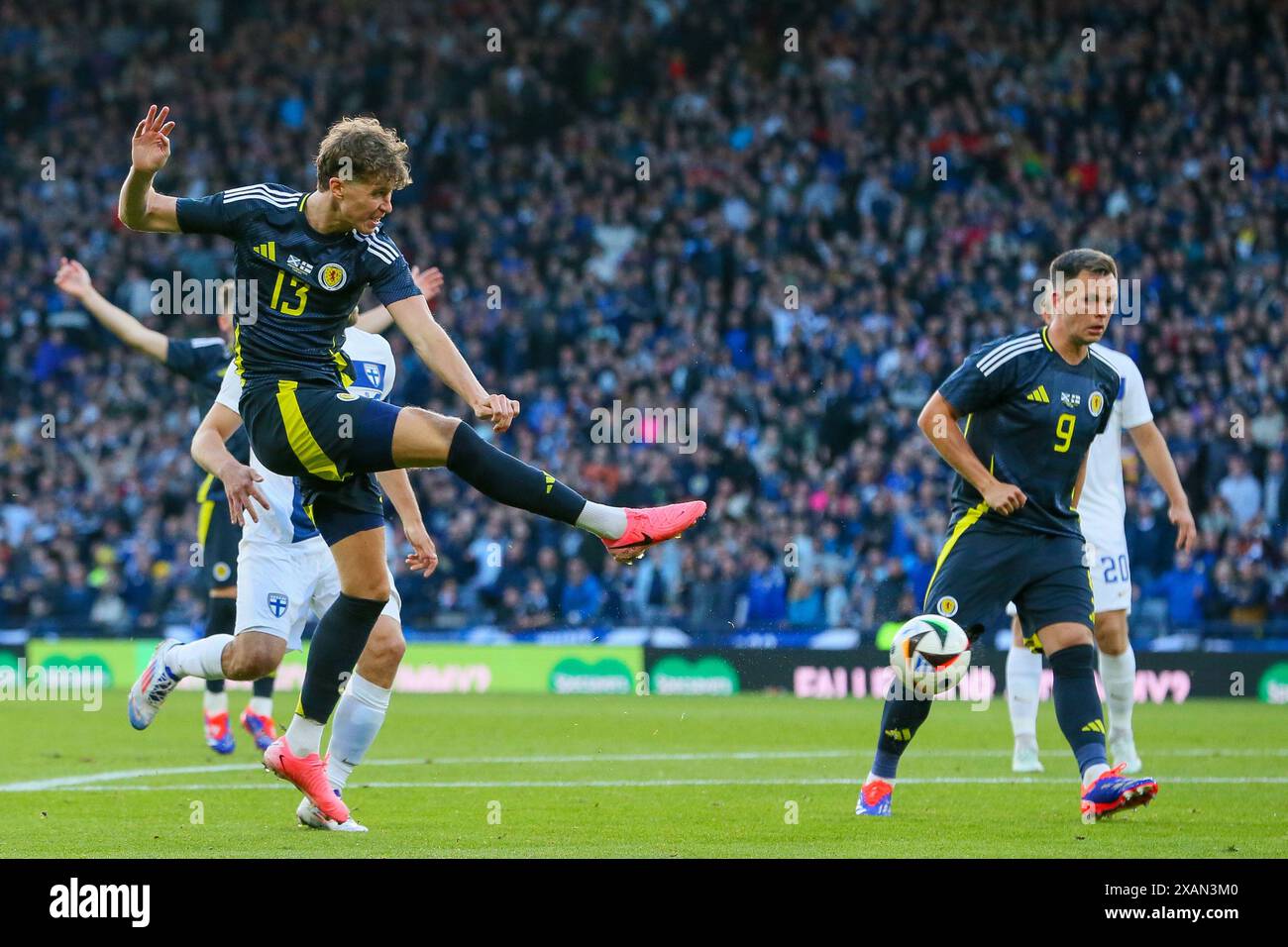 Glasgow, UK. 07th June, 2024. Scotland play Finland in a UEFA ...