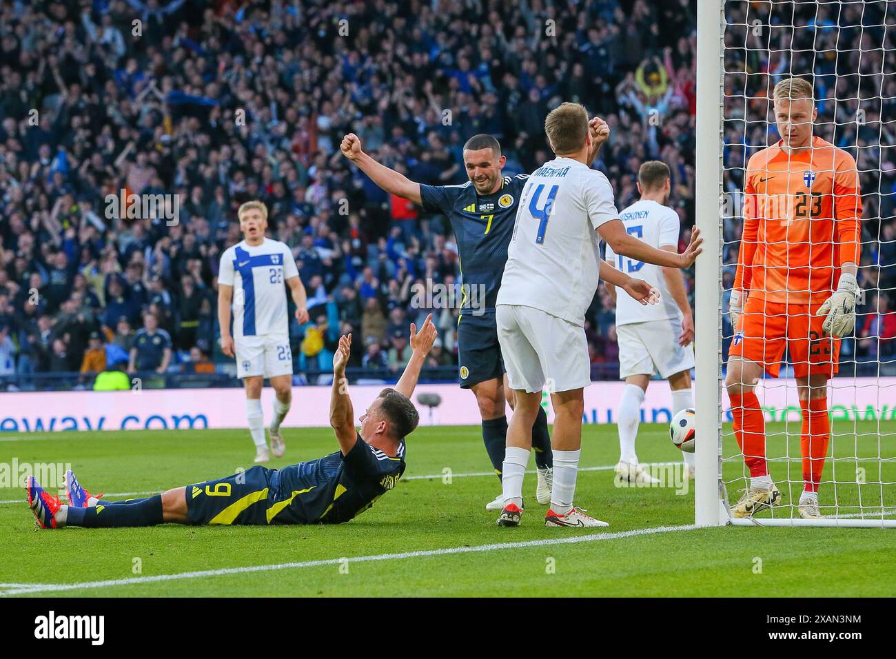 Glasgow, UK. 07th June, 2024. Scotland play Finland in a UEFA ...