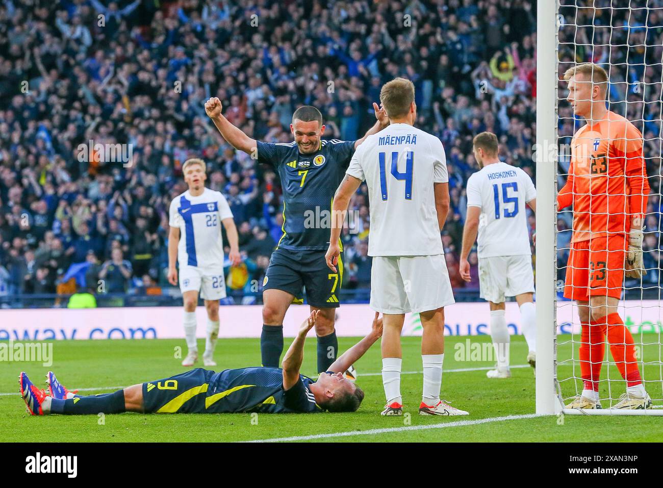 Glasgow, UK. 07th June, 2024. Scotland play Finland in a UEFA ...