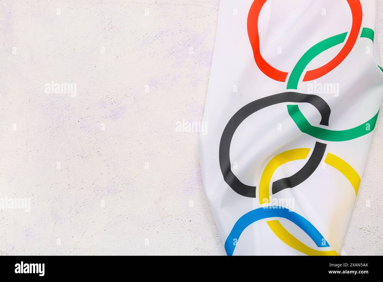 Olympic flag on white background Stock Photo - Alamy