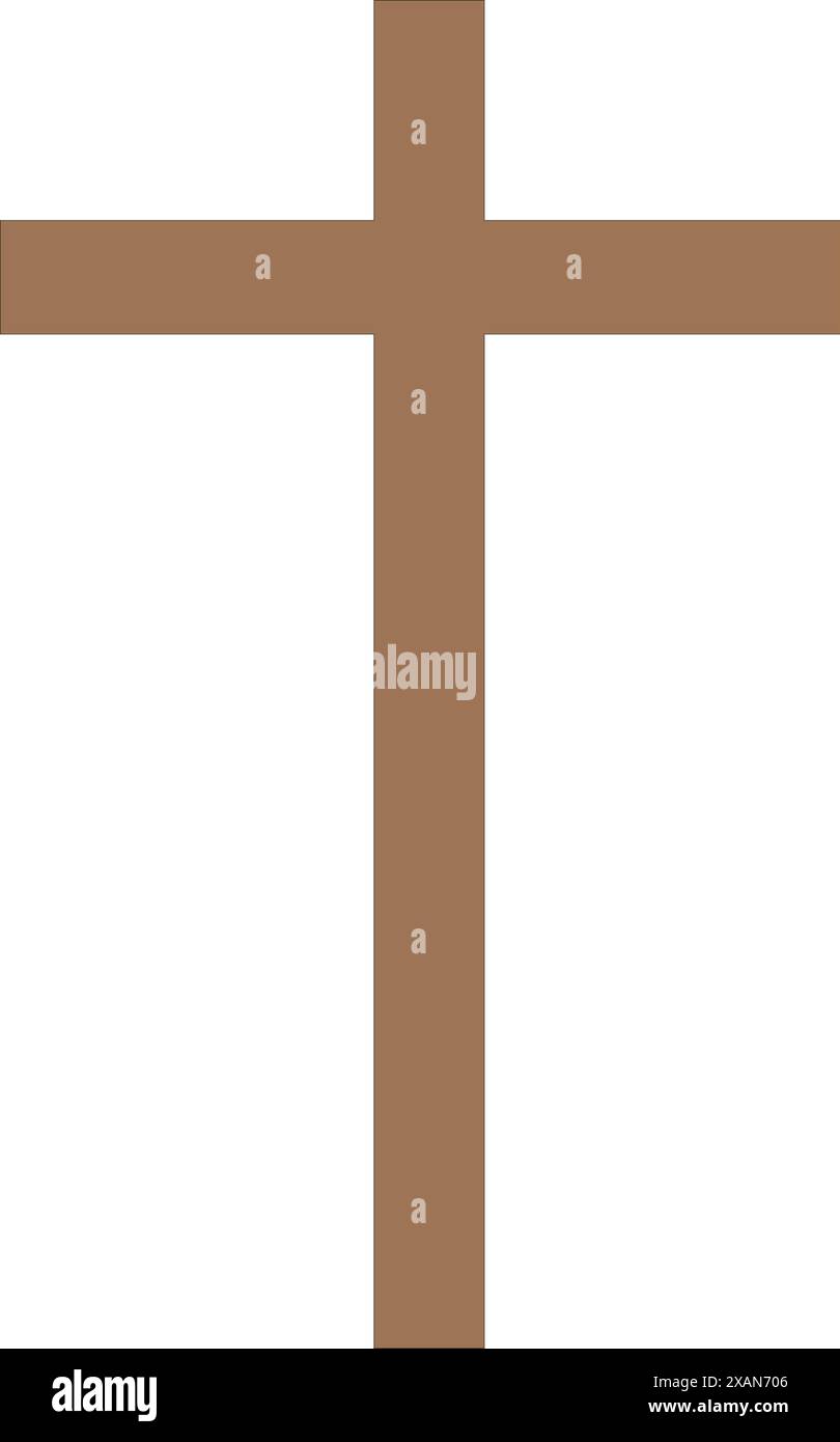 Brown religious cross, christian concept.Easter holiday Stock Vector ...