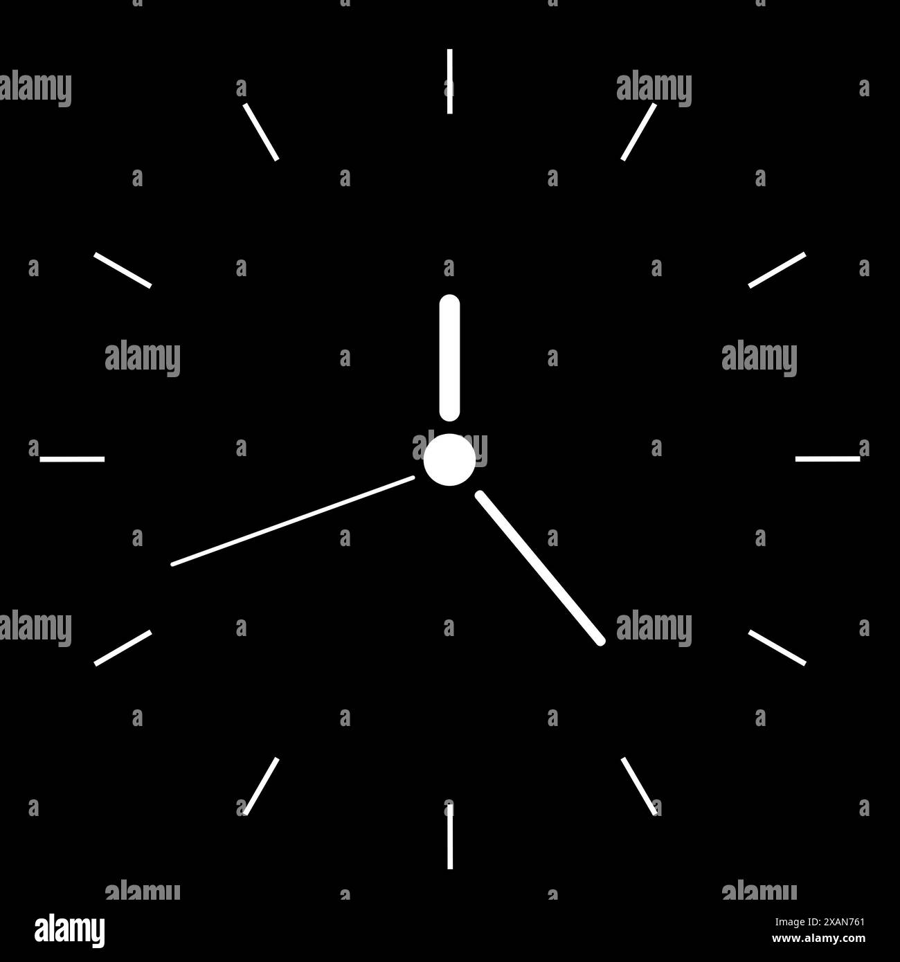 Clock face with hands on black background Stock Photo - Alamy