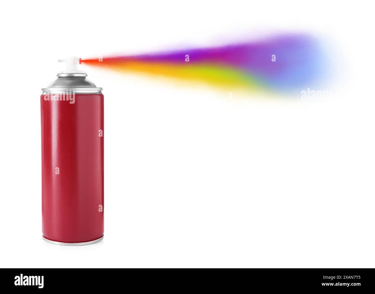 Aerosol can spraying colorful paint isolated on white Stock Photo - Alamy