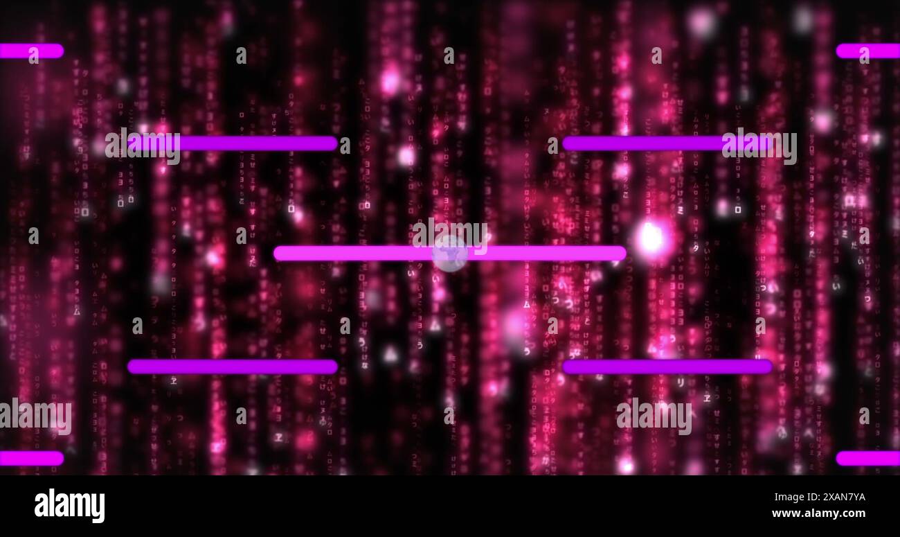 Image of globe over data processing and scope scanning on black background, copy space Stock ...