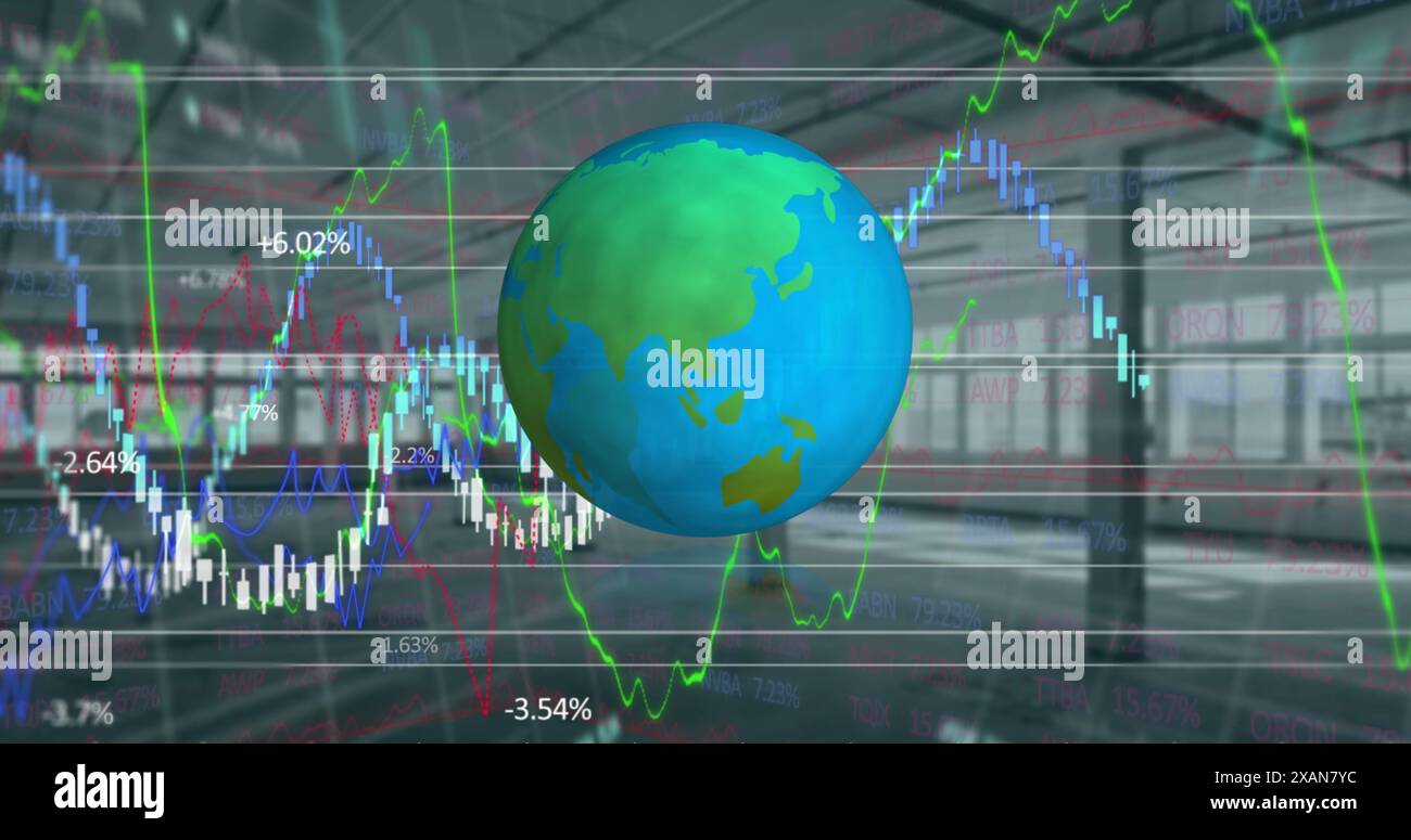 Animation graphs world map over hi-res stock photography and images - Alamy