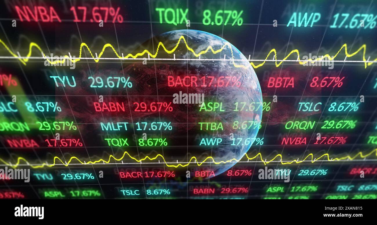 Financial data chart animation over hi-res stock photography and images ...