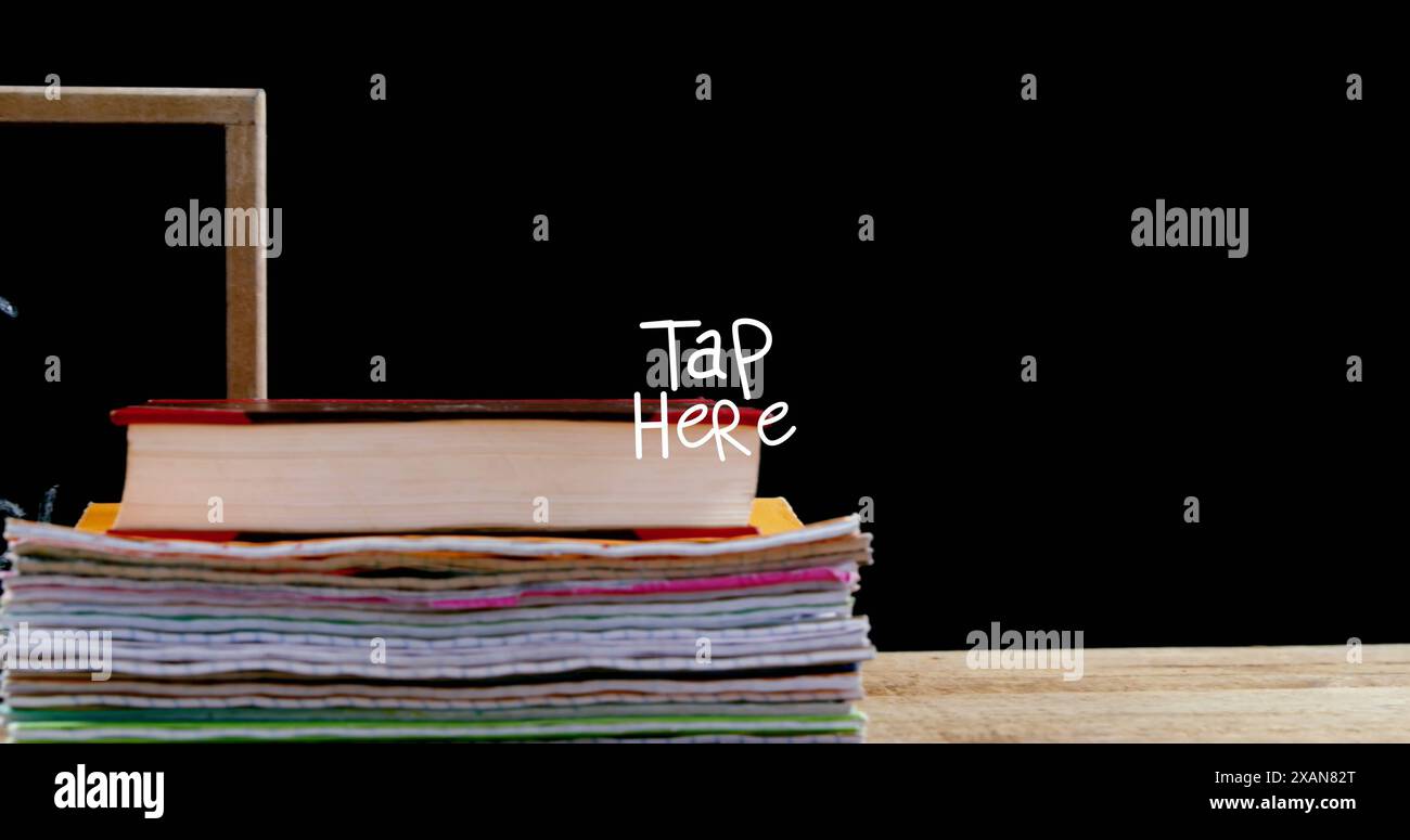 Animation tap text over computer hi-res stock photography and images ...