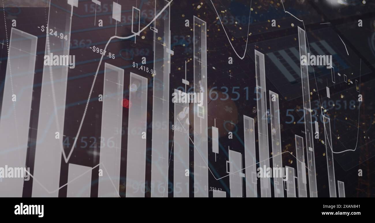 Image of data processing over cityscape Stock Photo - Alamy