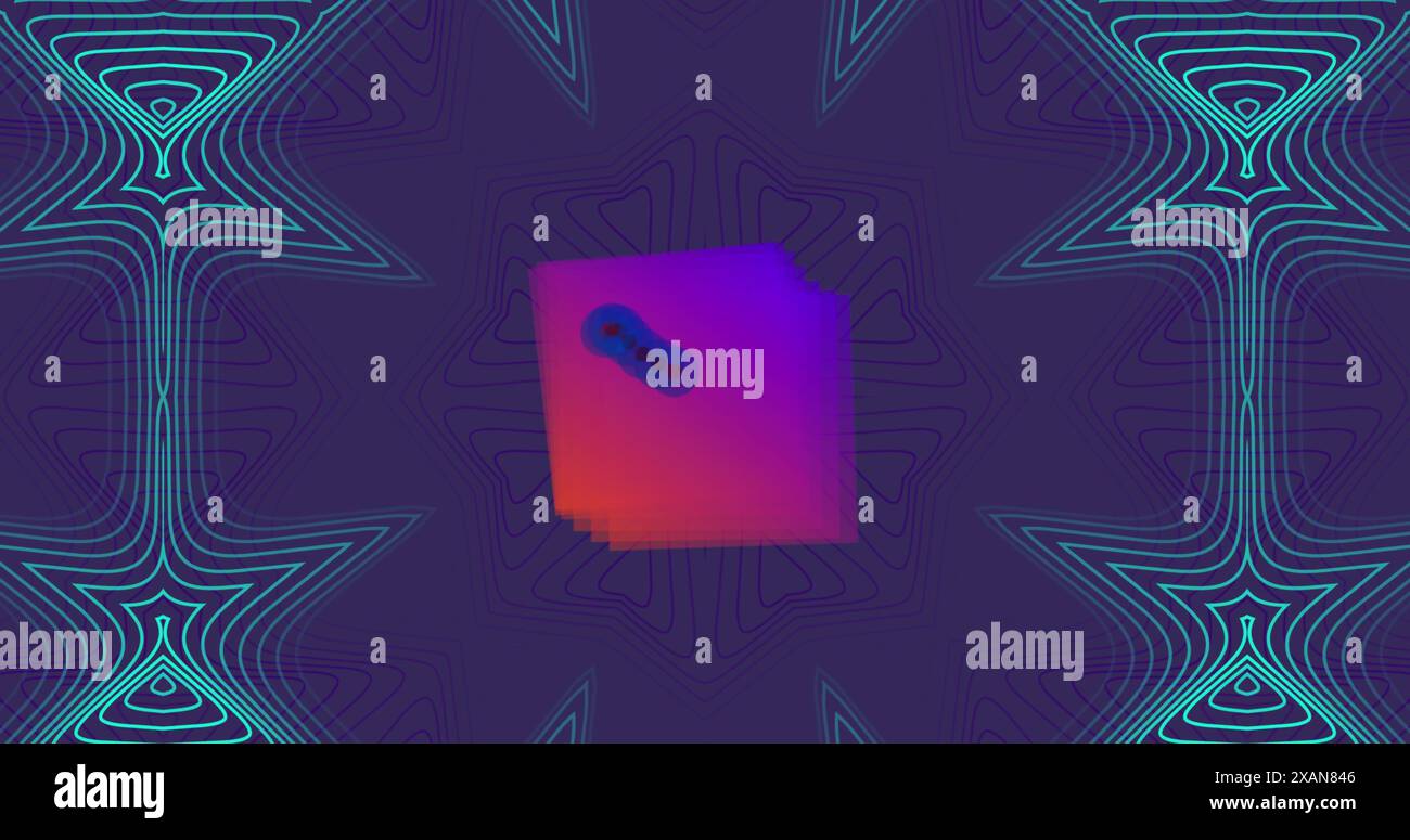 Image of shapes and squares over blue background, copy space Stock ...