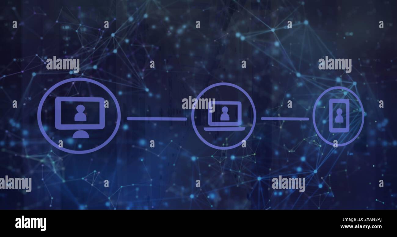 Holographic data network forming over hi-res stock photography and images - Alamy