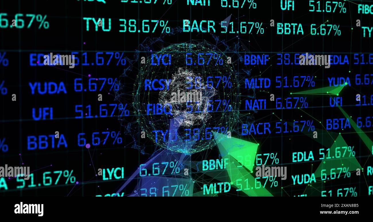 Globe financial graphs data processing hi-res stock photography and images - Alamy