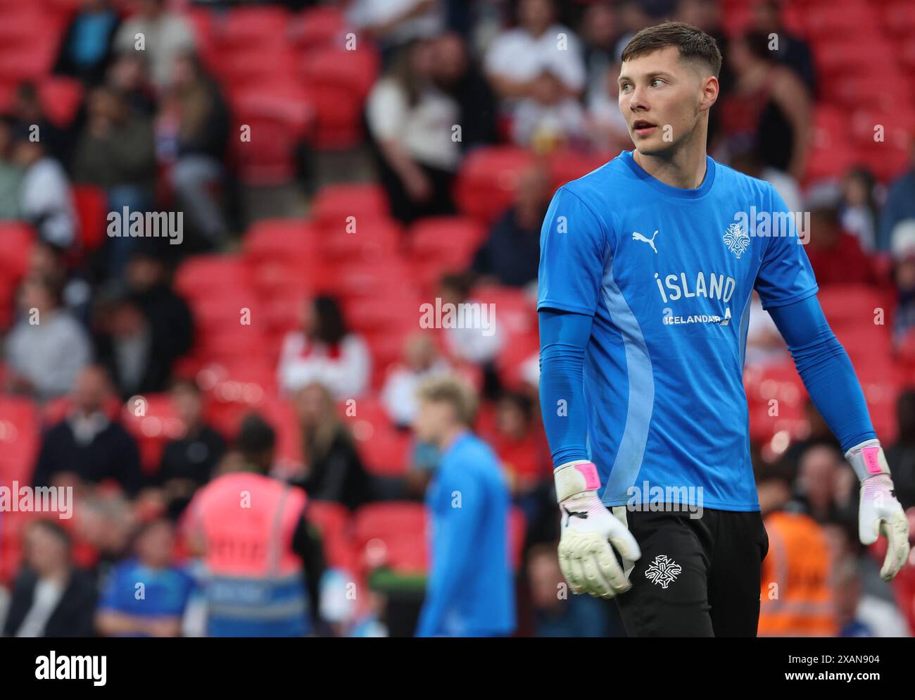 London, UK. 07th June, 2024. Hakon Valdimarsson(Brentford)of Iceland ...