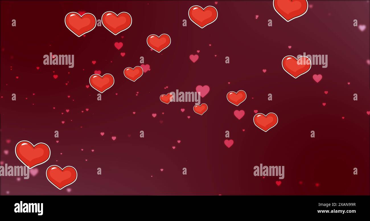 Image of looping heart shapes against abstract background Stock Photo ...