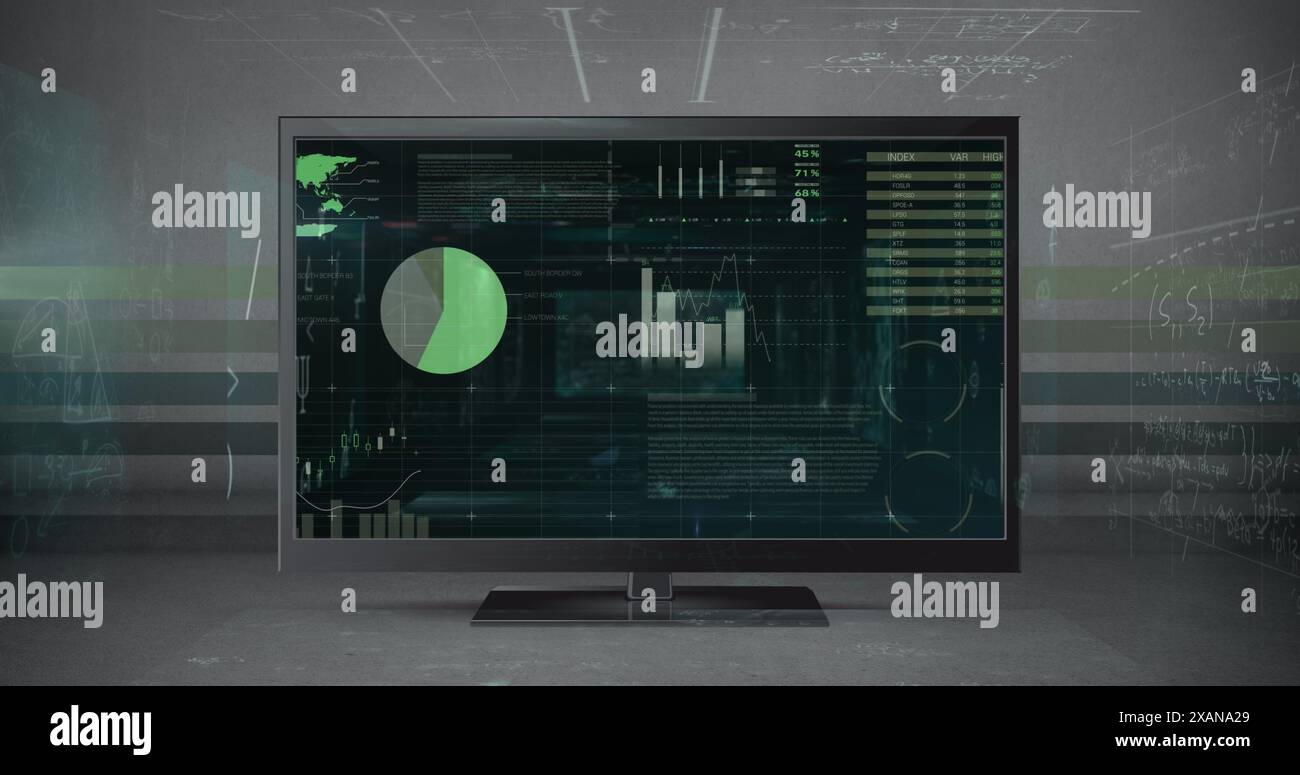 Image of data processing over computer Stock Photo - Alamy