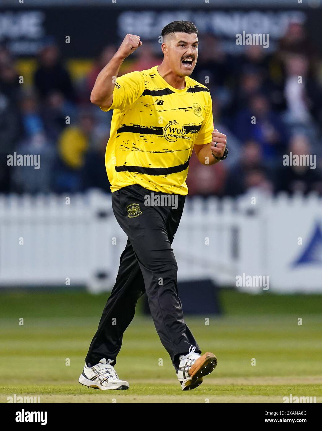 Bristol, UK, 7 June 2024. Gloucestershire's Marchant de Lange ...