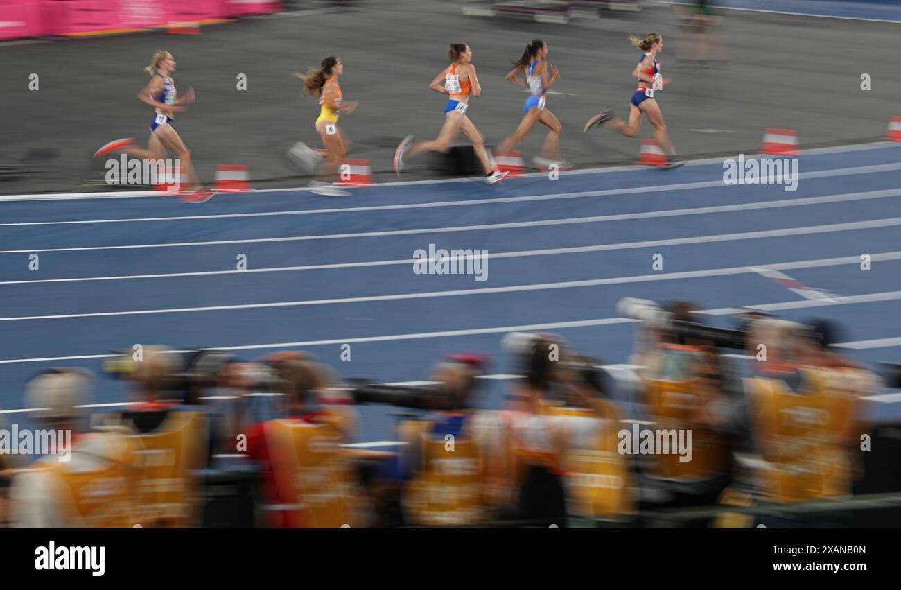 Rome, Italy. 7th June, 2024. Athletes compete during the Women's 5000m ...