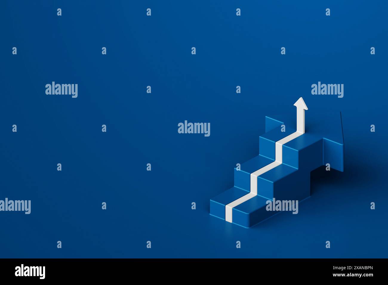 Blue abstract arrow and stairs design symbolizing growth and progress ...
