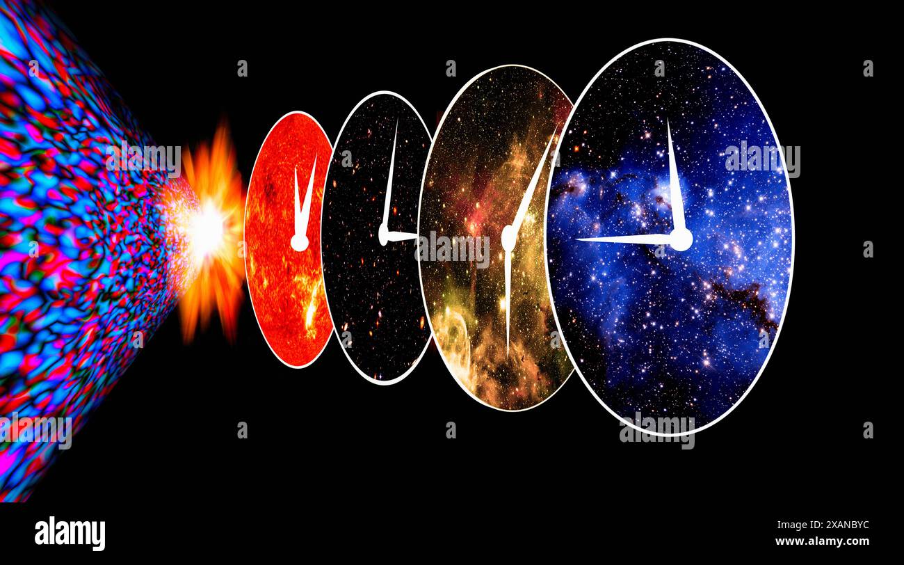 Stages of the universe, conceptual illustration Stock Photo - Alamy