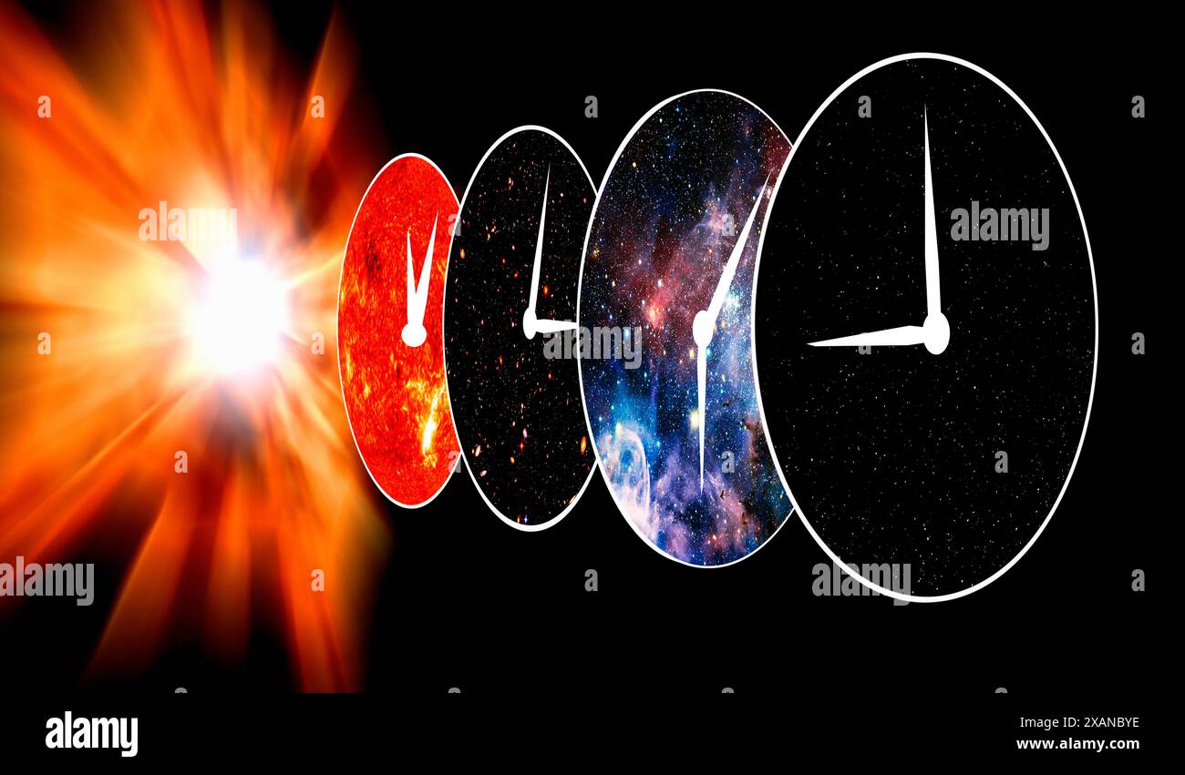 Stages of the universe, conceptual illustration Stock Photo - Alamy