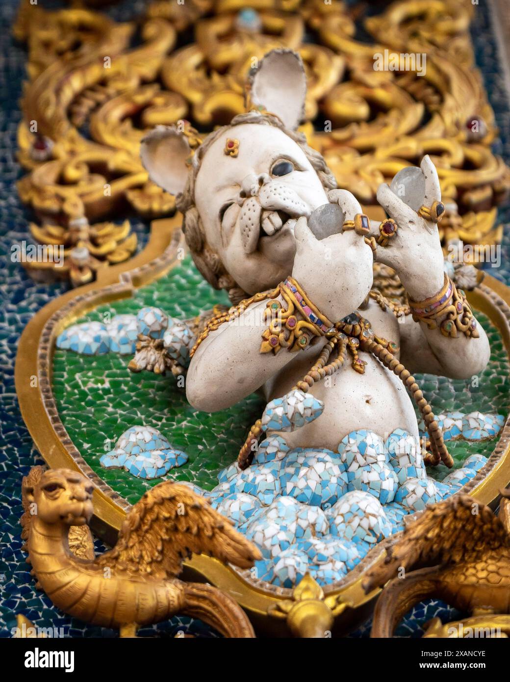 Rabbit sculpture, at Wat Pariwat Temple. The temple Wat Pariwat ...