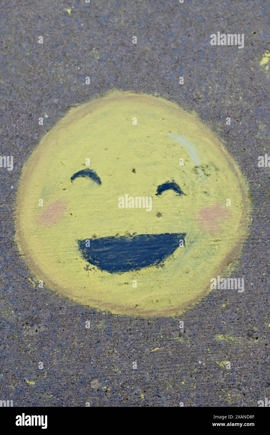 Happy Face Chalk Drawing Stock Photo - Alamy