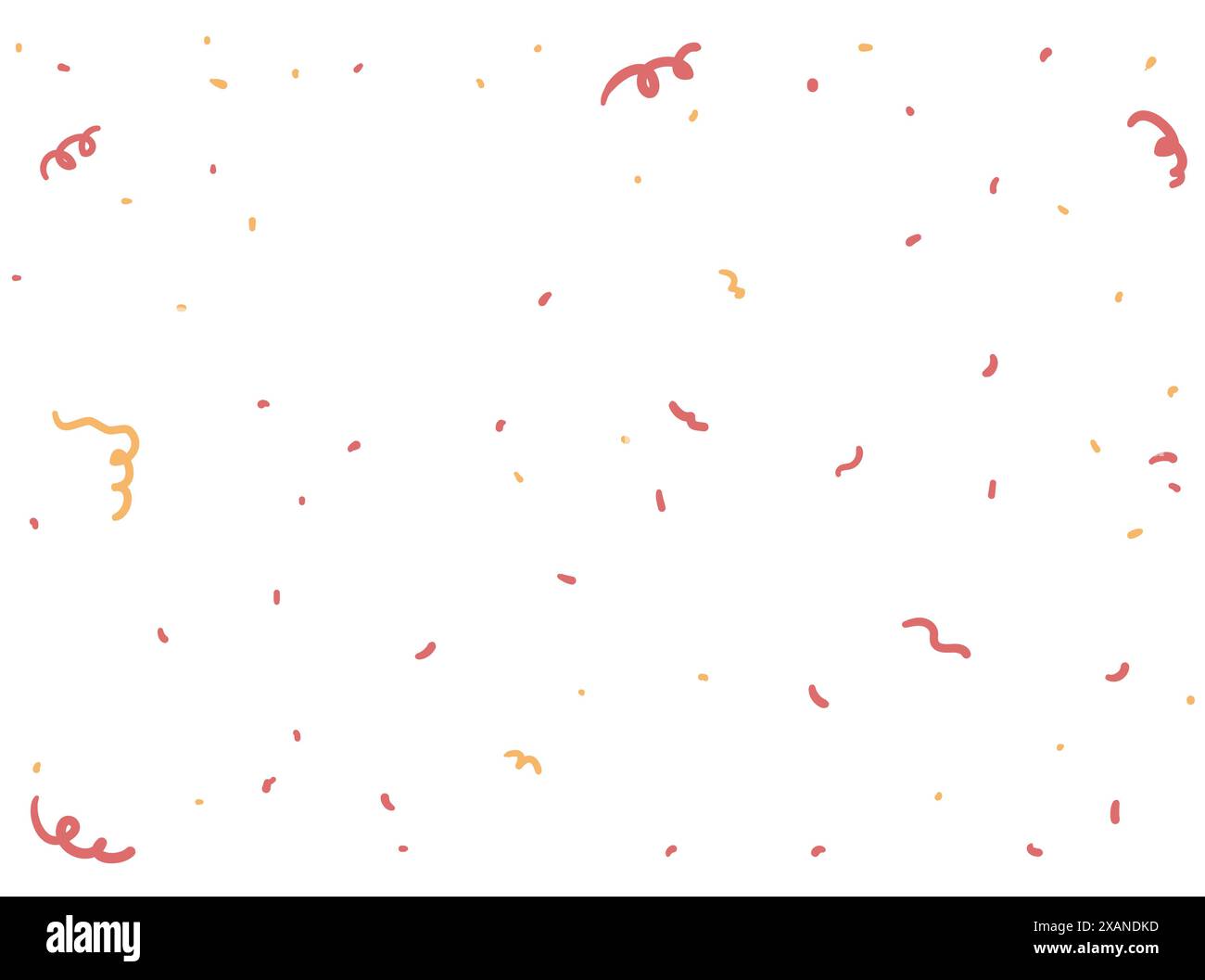 Minimalist design with red and yellow streamers and confetti shower in ...