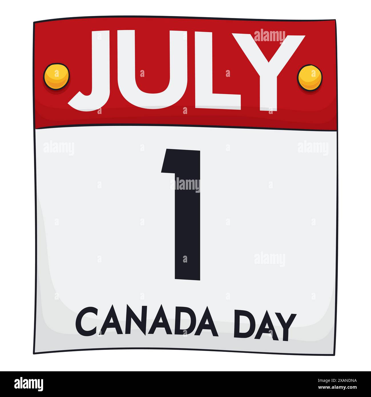 Loose-leaf calendar and waving Canadian flag to commemorate Canada's ...