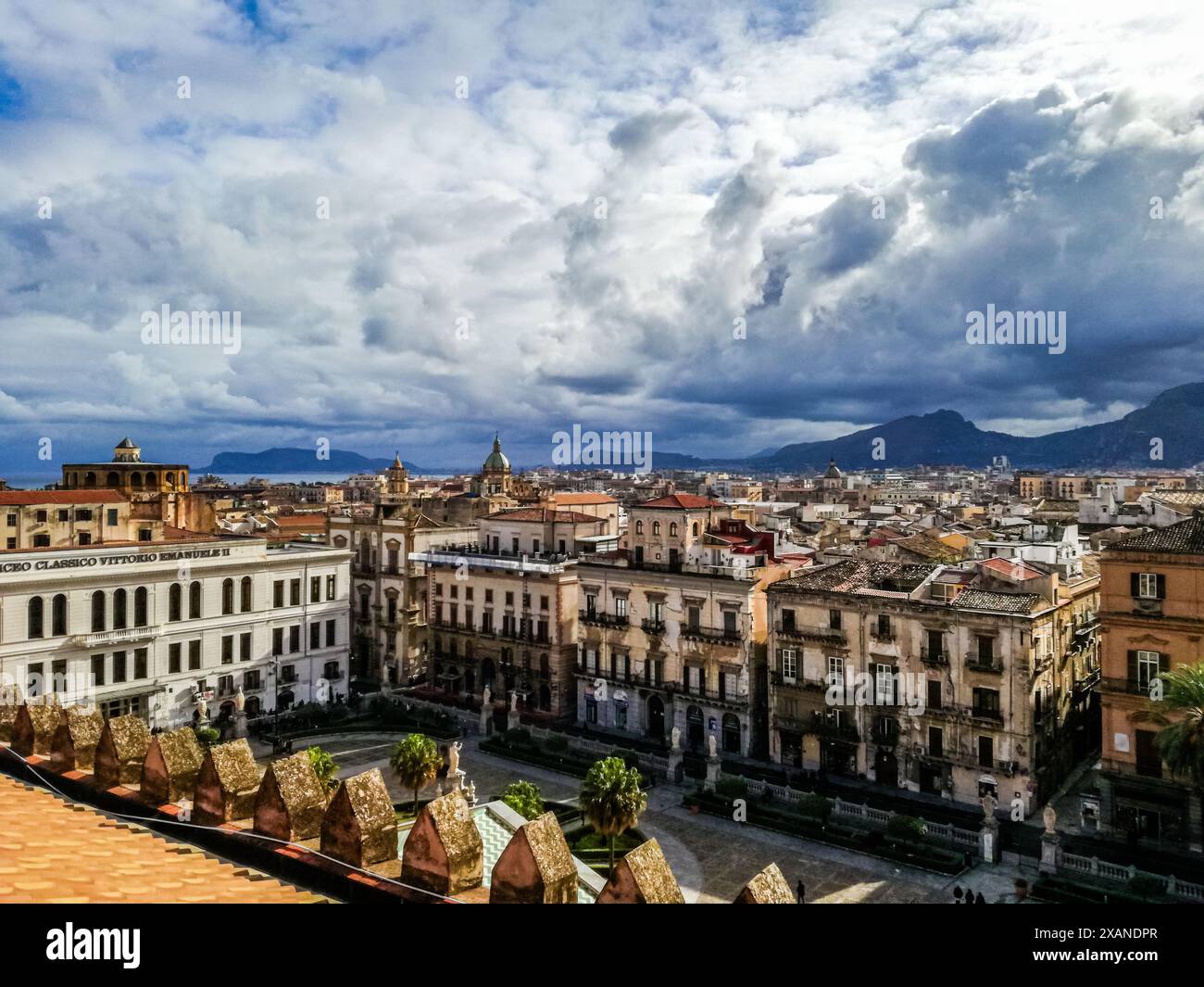 Palermo, Sicily, Italy. 10 January 2018: A stunning view from the roof ...
