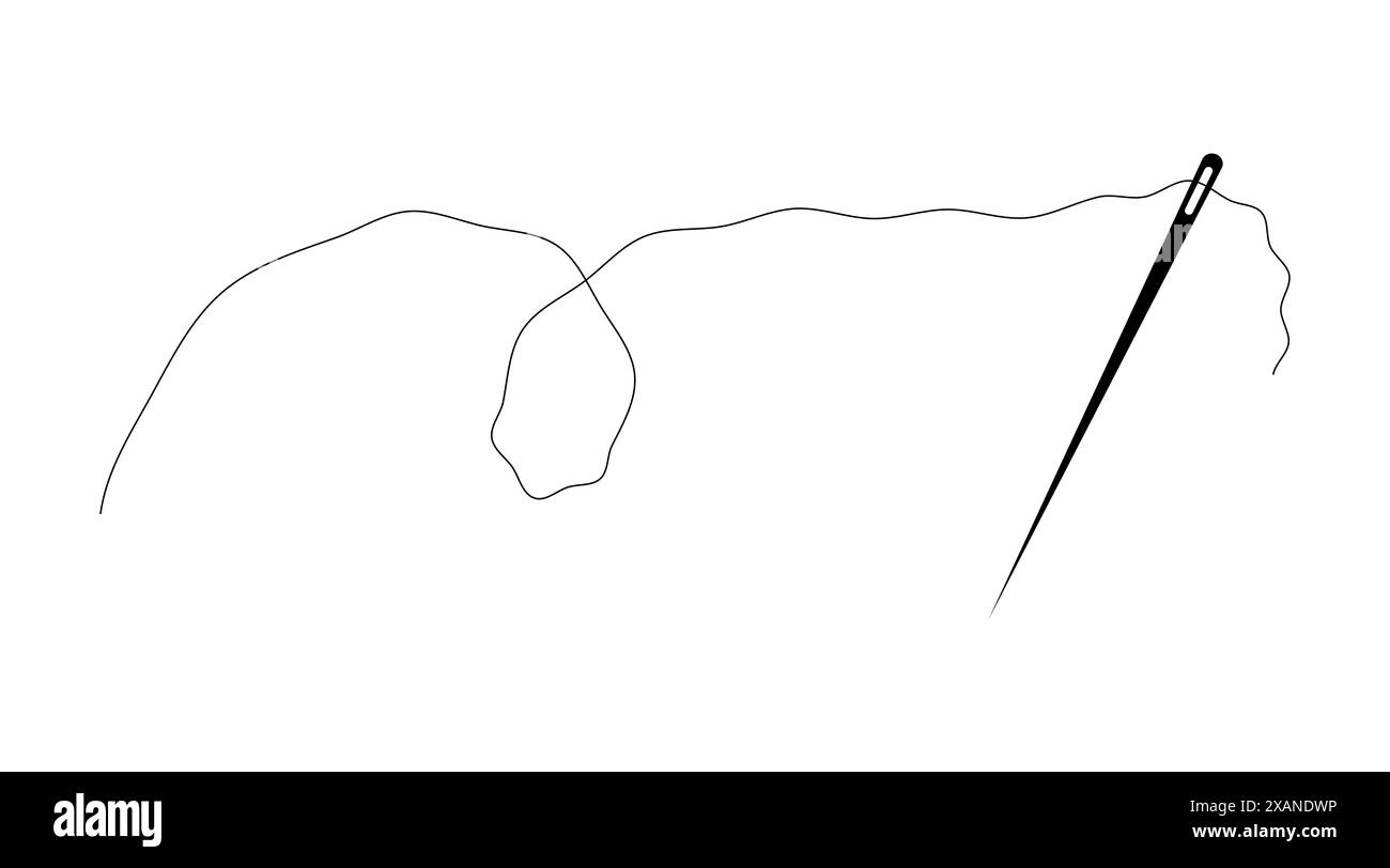 Long black thread illustration Stock Vector Images - Alamy