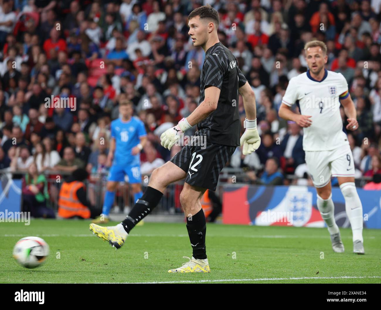 London, UK. 07th June, 2024. Hakon Valdimarsson(Brentford)of Iceland in ...