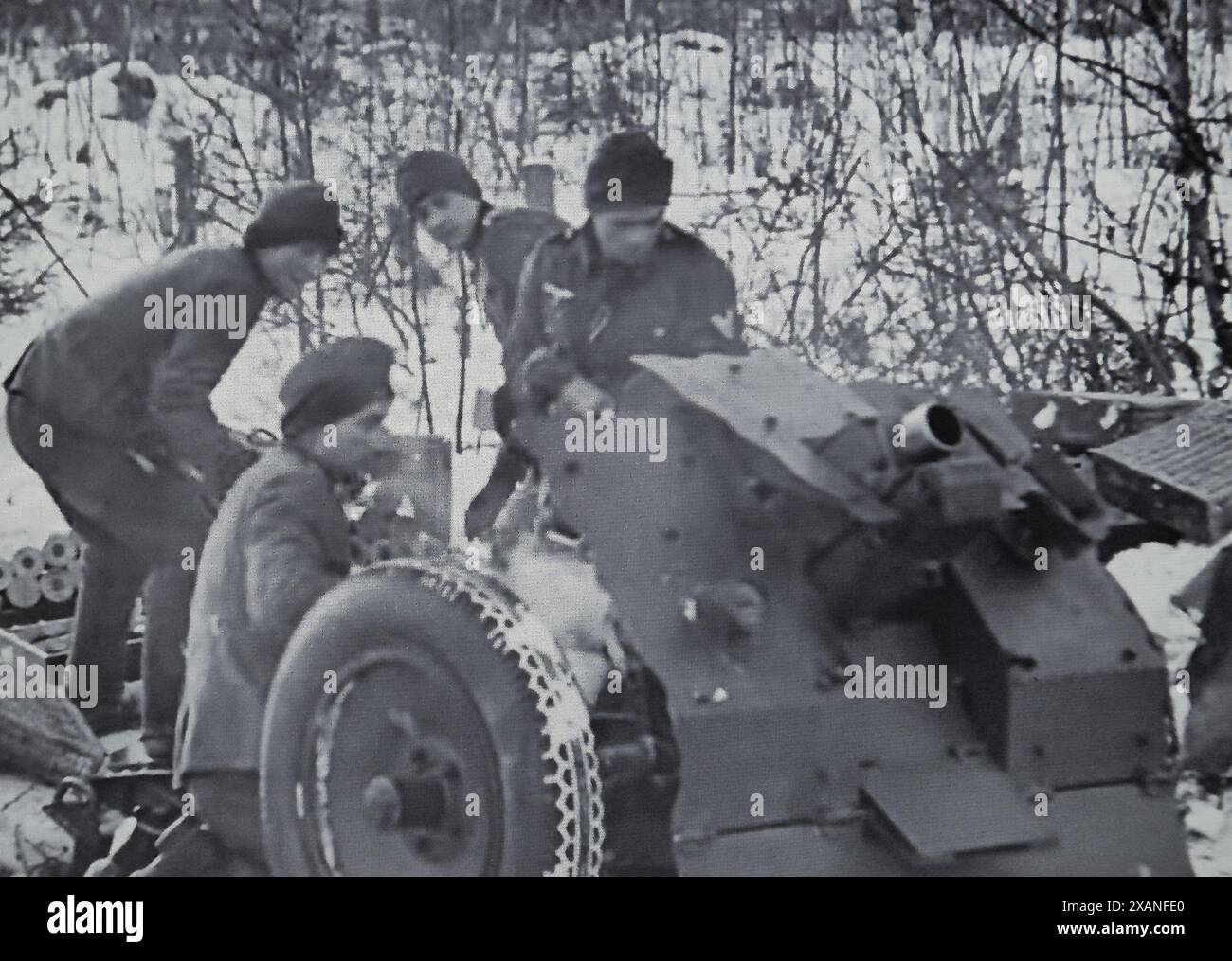 World War Two B&W Screenshot German Light Infantry Gun Crew during the ...