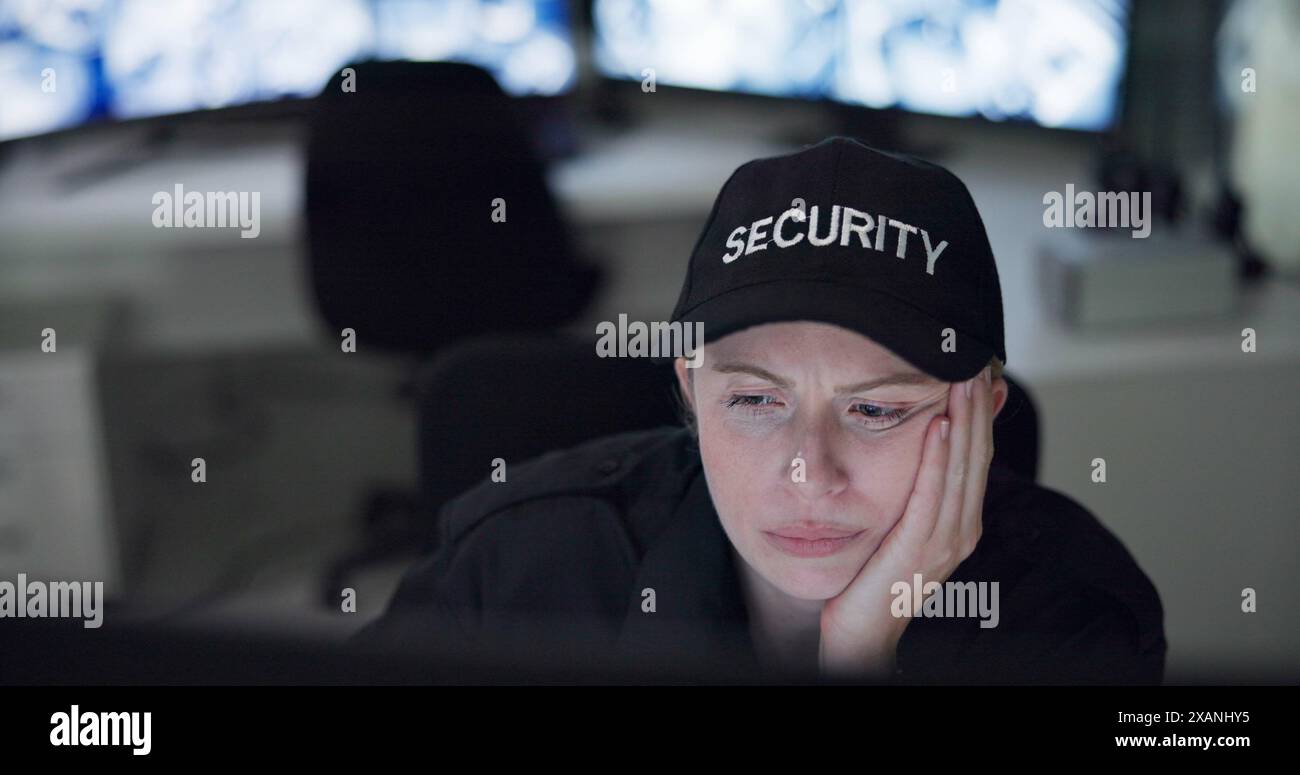 Security guard thinking woman hi-res stock photography and images - Alamy