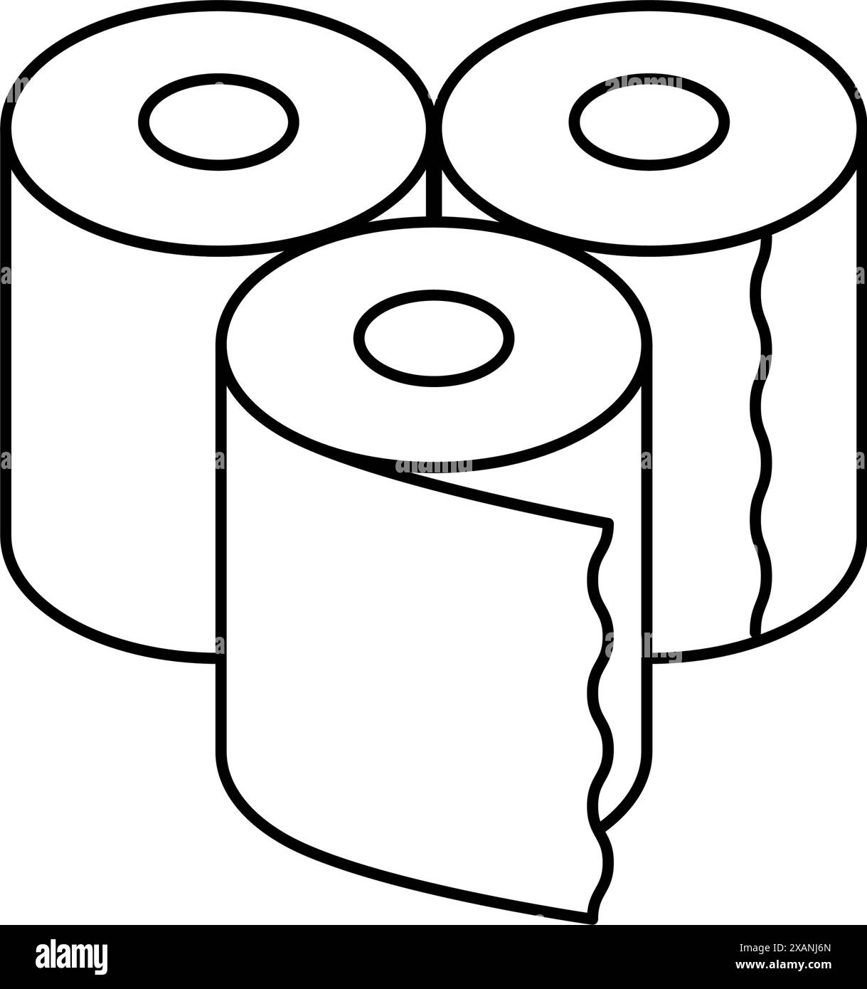 Simple line drawing of emergency kit, toilet paper, isometric ...