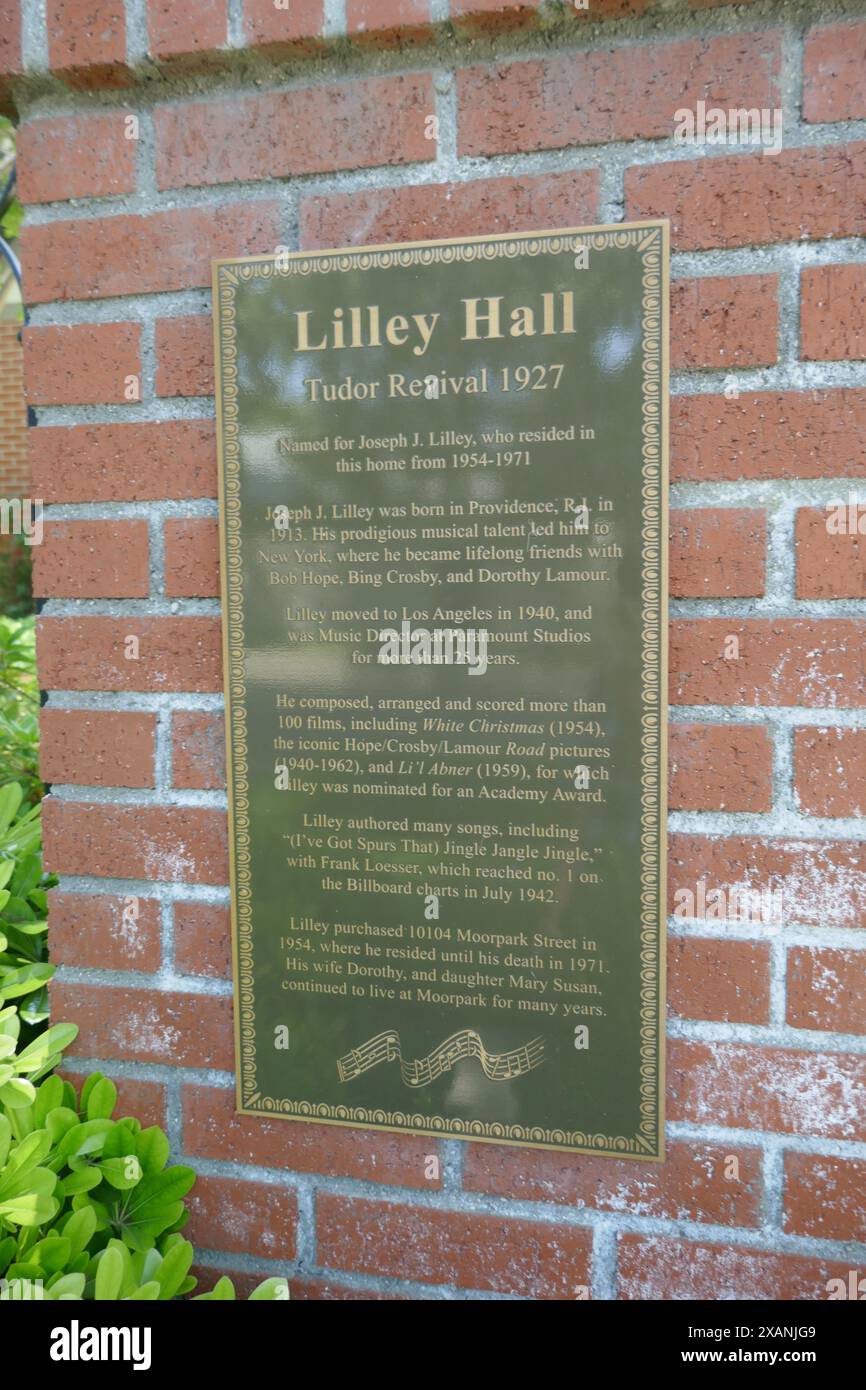 Toluca Lake, California, USA 6th June 2024 Lilley Hall House on June 6, 2024 at 10104 Moorpark ...