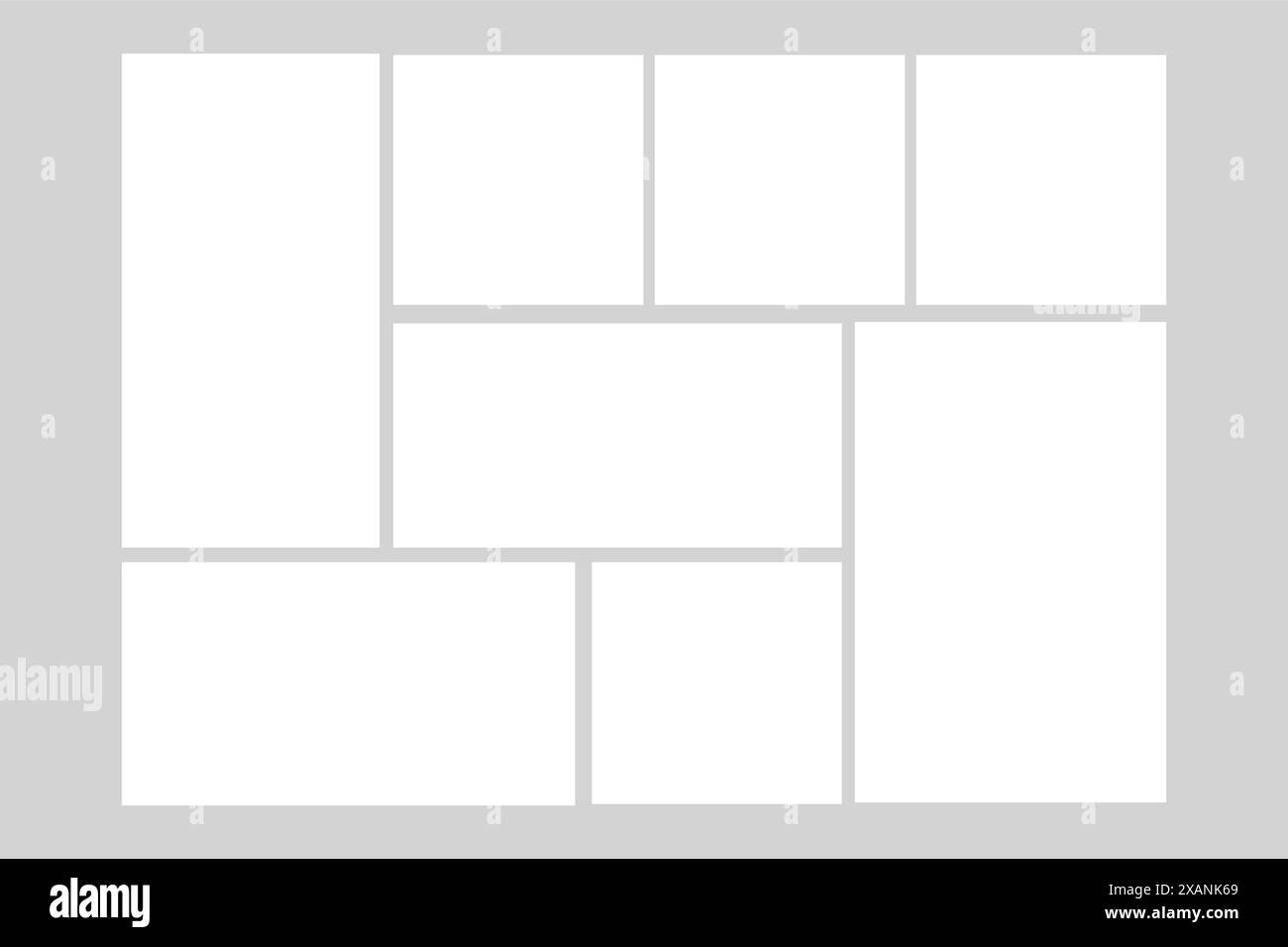 Photo grid collage frames template, moodboad layout, mosaic border ...