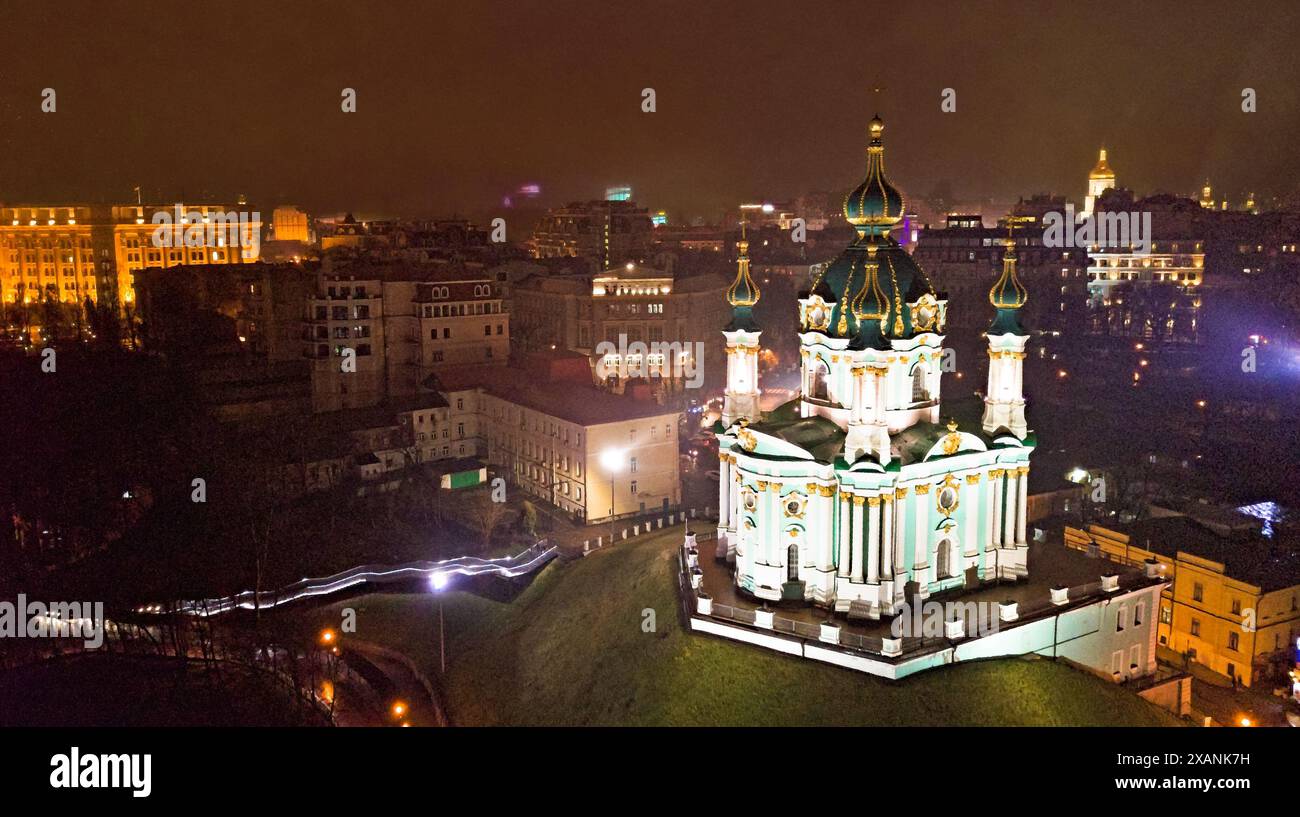 Kiev ukraine aerial night view hi-res stock photography and images - Alamy