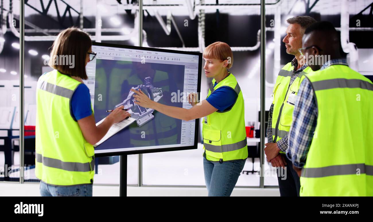 3D CAD Mechanical Parts Render On Computer. Technical Model Stock Photo ...