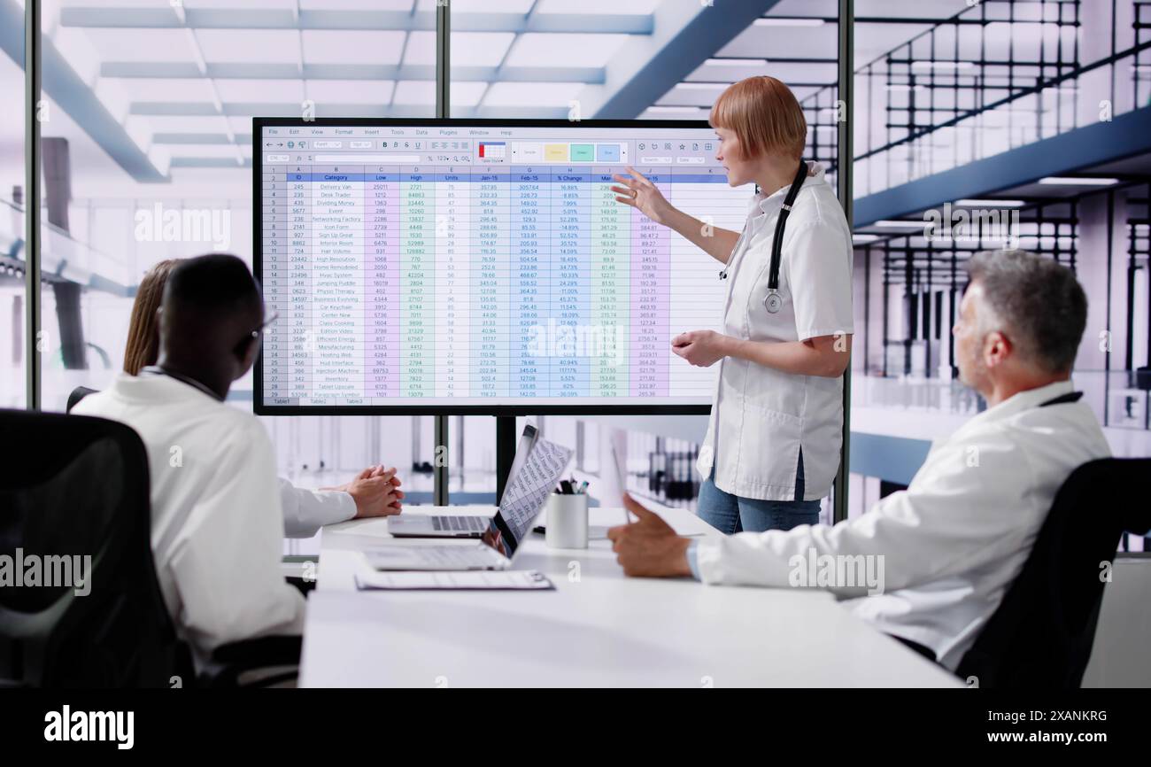 Doctor Showing Medical Codes Training Presentation In Hospital Stock ... Doctor Showing Medical Codes Training Presentation In Hospital Stock ...