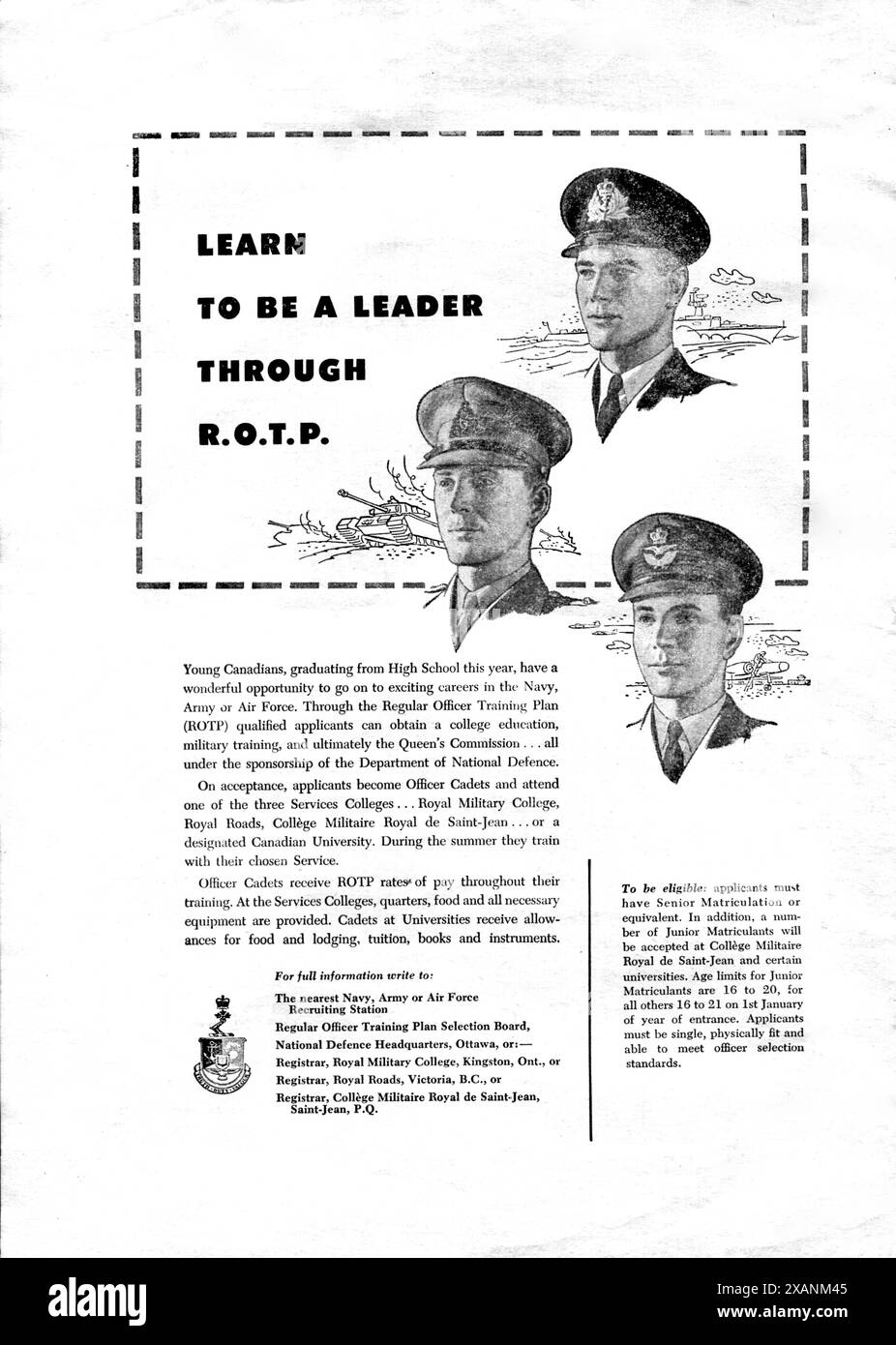 1950s military recruitment Black and White Stock Photos & Images - Alamy